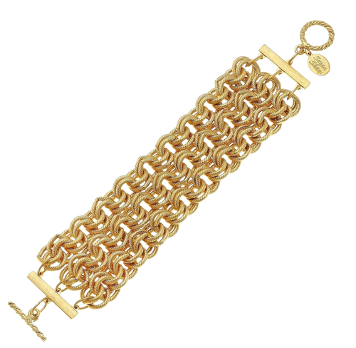 Susan Shaw Triple Strand Double Link Chain Bracelet | Moss & Ivy