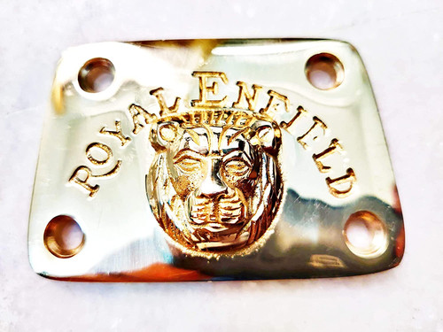 Road Religion Brass Lion Tapped Plate for Royal Enfield UCE Engines ...