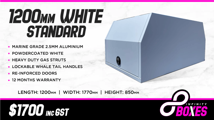 1200mm White Canopy | Infinity Boxes