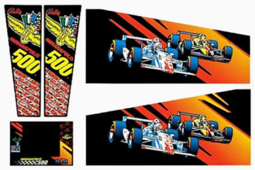 HOLOGRAPHIC Indy 500 Pinball Cabinet Decal Set | PinGraffix Pinball