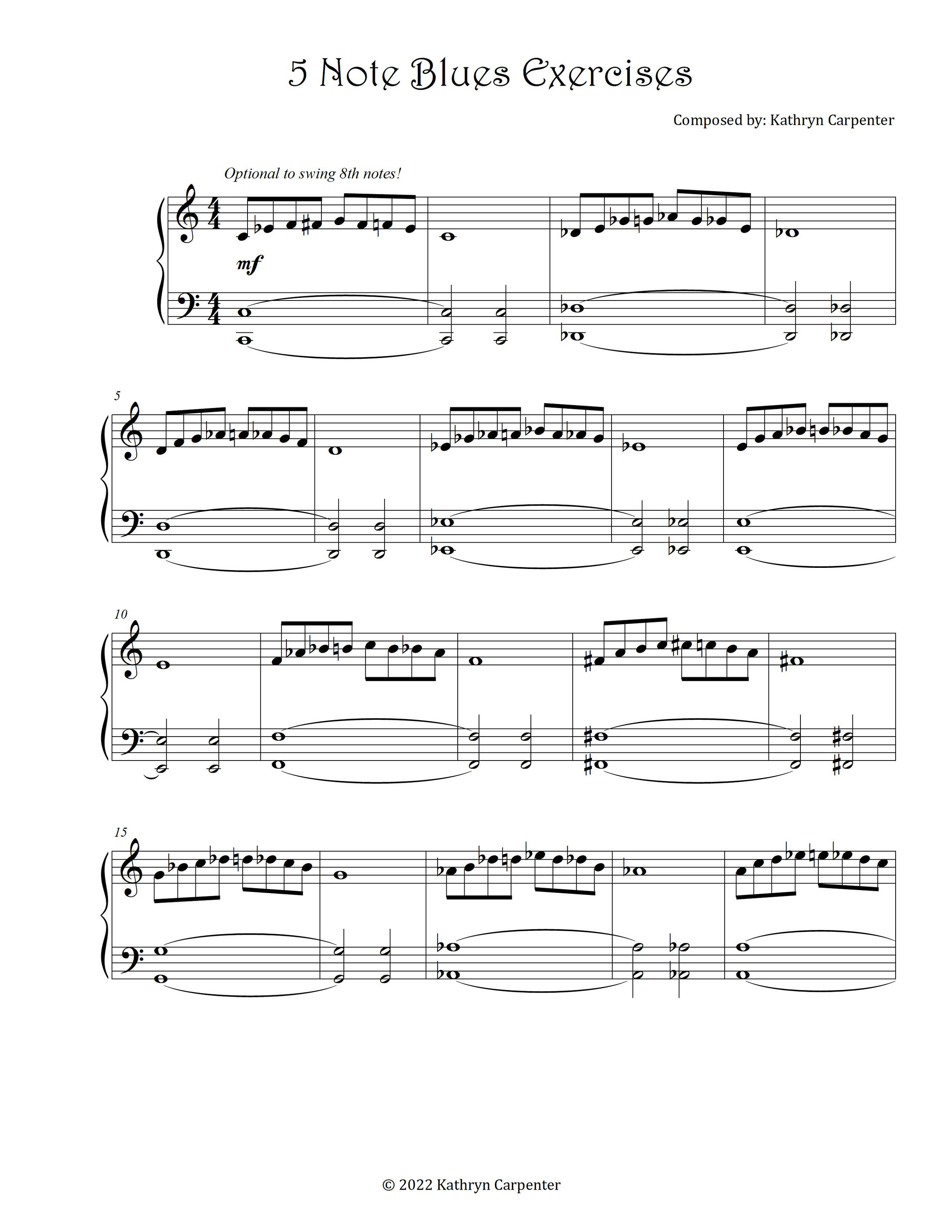 5 Notes Blues Exercise! Learning the Blues!