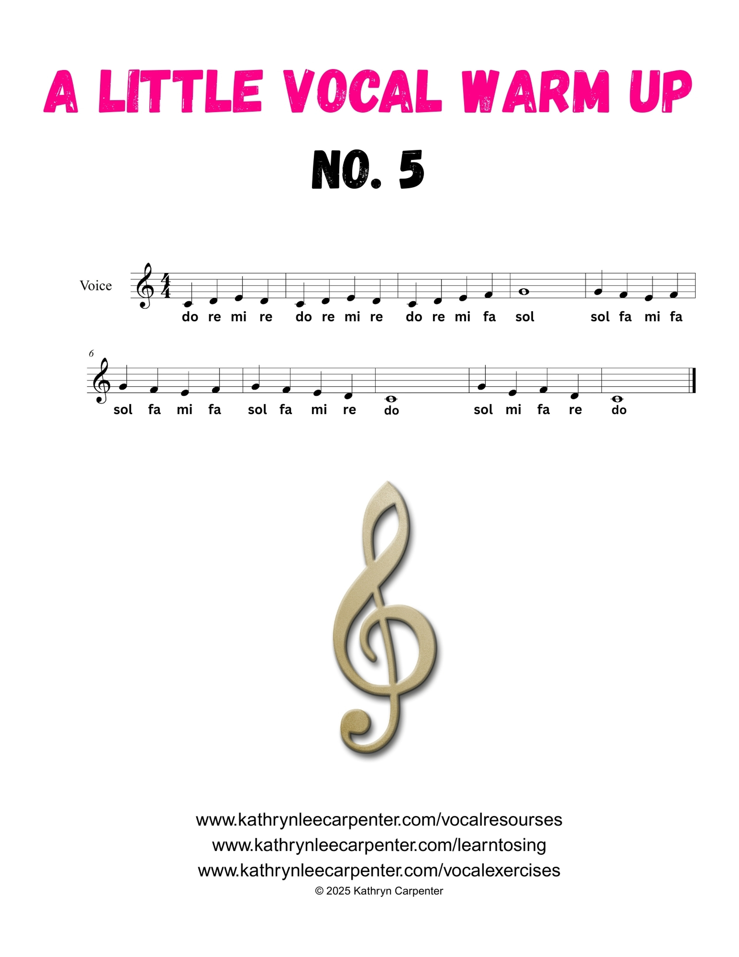 "A Little Vocal Warm Up" No. 5 (FREE PDF)!
