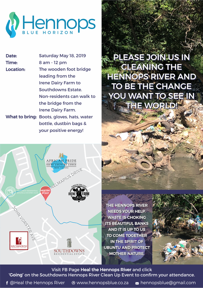 Please join us in cleaning the Hennops River on 18 May 2019