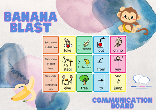 Banana Blast Game - Communication Board | Speech and Language