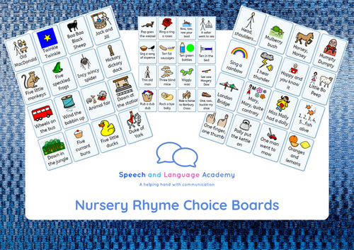 Nursery Rhymes - Choice Board | Speech and Language