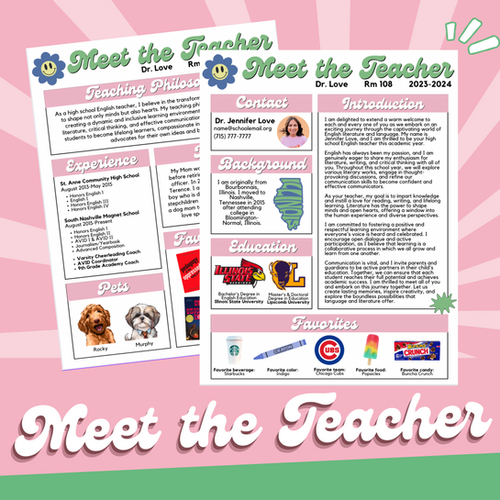 Meet the Teacher Newsletter Template | East Nash Teacher