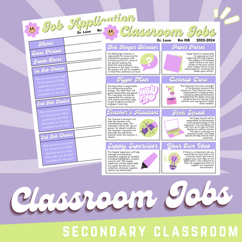Classroom Jobs Template | East Nash Teacher