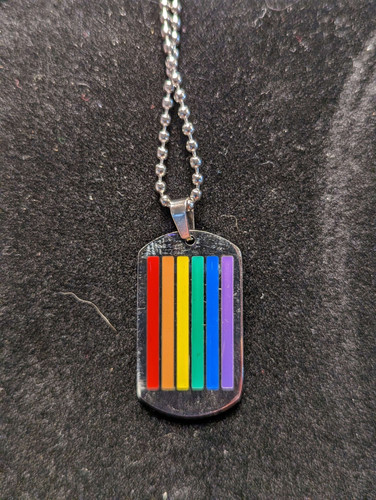Rainbow Dog Tag Silver | Goldfields Pride