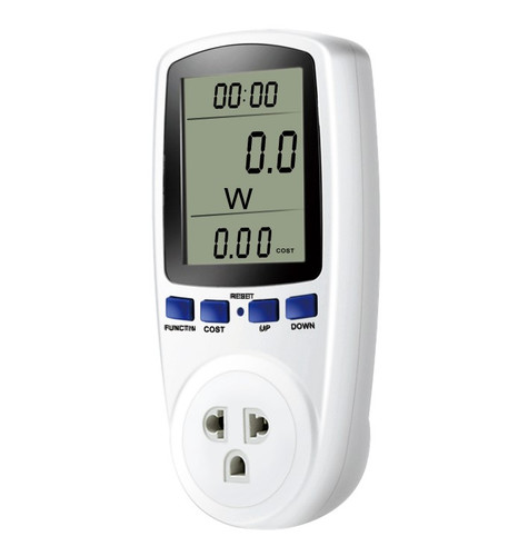 Power Meter Plug Energy Meter Watt Voltage for flat and round plug ...