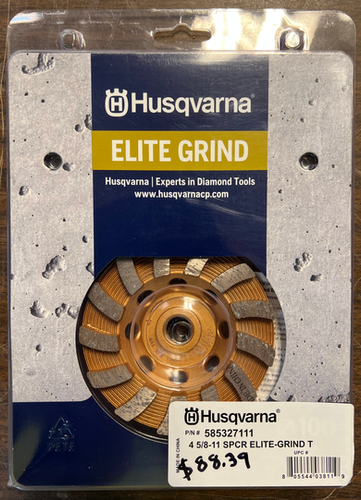 Husqvarna Elite Grind 4" x 5/8-11 Thread Diamon Grinding Wheel ...
