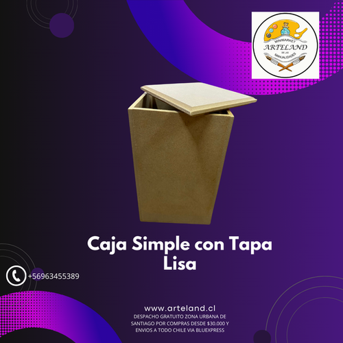Caja Simple con Tapa Lisa | www.arteland.cl