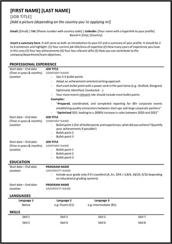 Black Professional CV Template | Boost