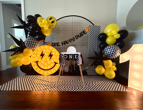 Smiley Face Marquee - Grid Backdrop - Wooden Backdrop - Marquee Letters ...