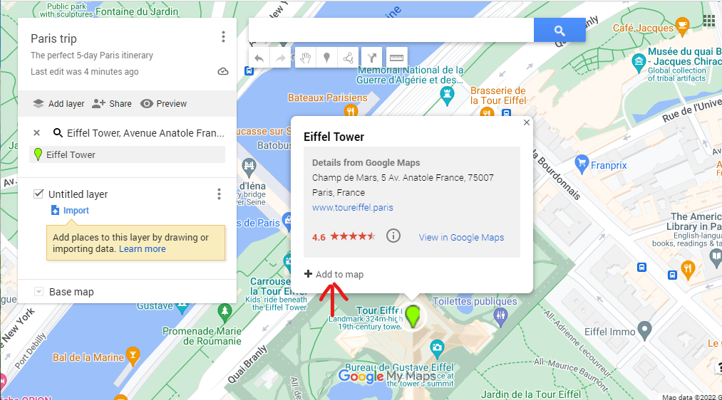 How to plan a Trip Using Google MyMaps