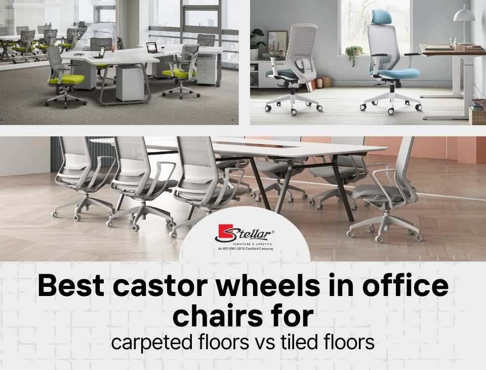 Castor wheels in office chairs for carpeted vs tiled floors