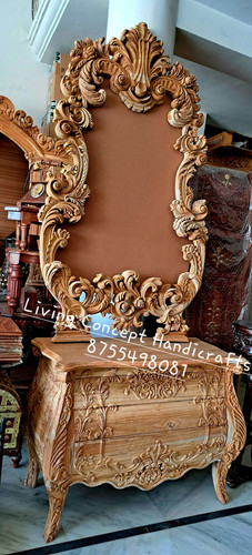 Dressing table design. Heavy carving dresser & frame design in Saghwan ...
