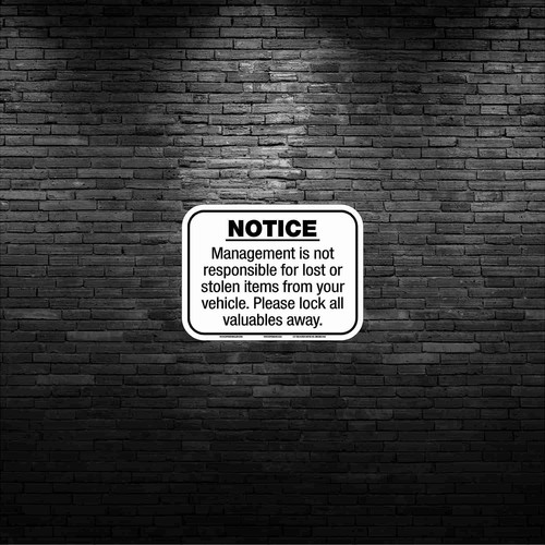 MANAGEMENT NOT RESPONSIBLE SIGN | C P Richards Signs