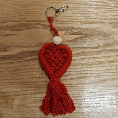 Macrame Red Heart Large | Handmade In Huds