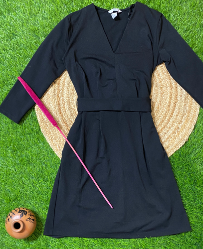 HnM Black Overlap Dress | The Open Bag