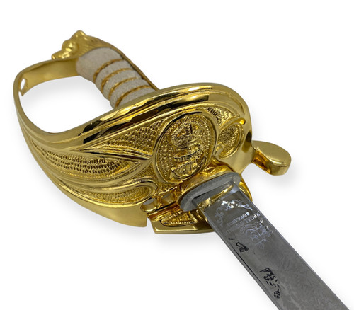 King Charles III Royal Navy Officers Sword and Scabbard - Gold Plated ...