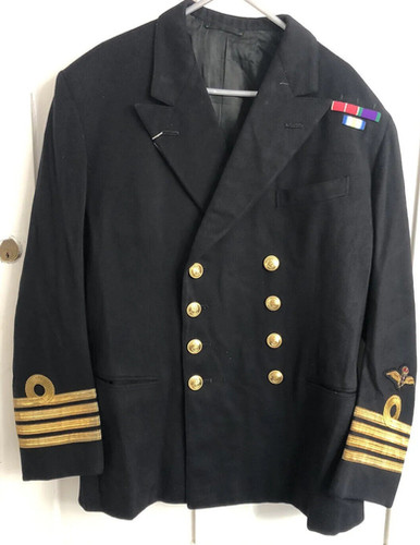 GIEVES 1970 tailored Royal Navy Jacket of Robert McQueen Captain F.A.A ...