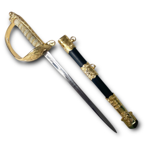 Miniature Elizabeth II British Royal Navy Officers Sword and Scabbard ...