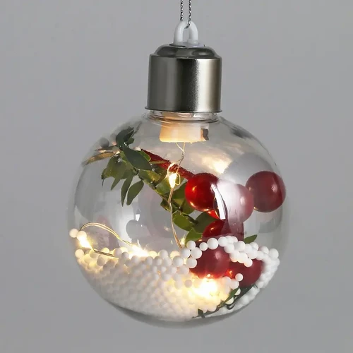 6-Pack Light Up Christmas Tree Baubles, Warm White Micro LED Lights ...