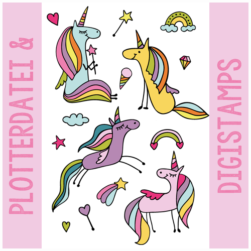 Plotterdatei & Digistamps Einhorn | Ullerlei