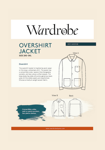 Mens Overshirt Jacket Pattern by Wardrobe By Me | NF Sewing Studio