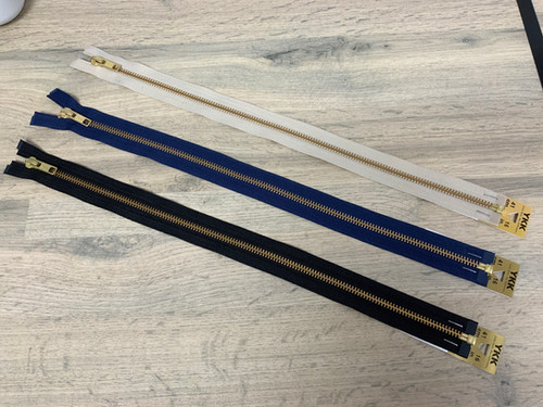 Metal medium weight open end brass zip. Size: 41cm/16.14in. | NF Sewing ...