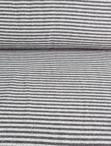 Grey Striped Tubular Ribbing Fabric | NF Sewing Studio