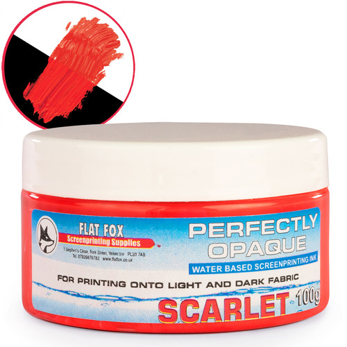SCARLET Perfectly Opaque Screen Printing Fabric Ink | Flat Fox Shop