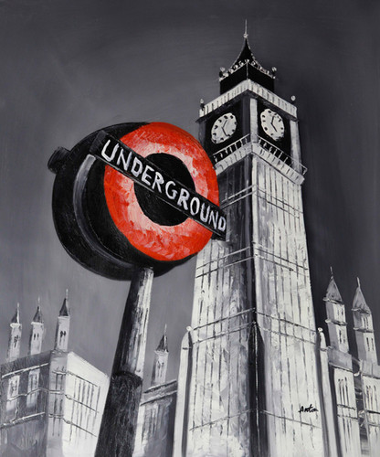 London - Iconic Underground Sign | camdenoilpaintings