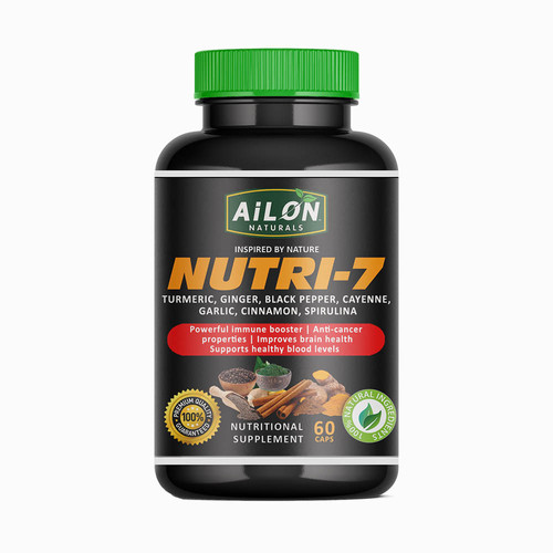 Nutri 7 - Turmeric, Ginger, Cayenne, Garlic, Cinnamon & Spirulina (60 ...