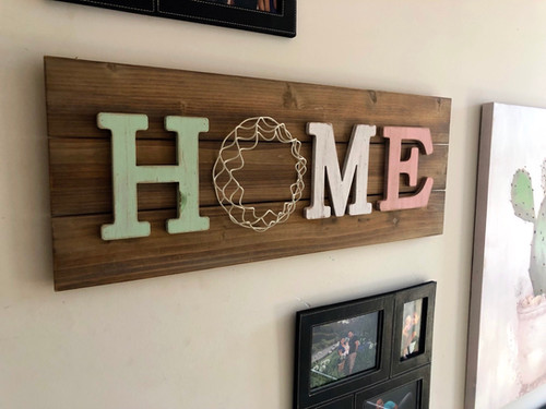 CUADRO MADERA LOVE/HOME 80X30X5.5CM | Tropical Gardens Pma