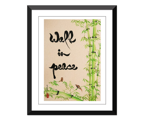 Walk in peace - Thich Nhat Hanh quote- Bamboo drawing -Antique paper ...