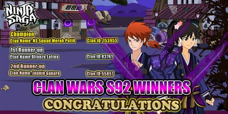 Ninja Saga Clan Rewards Season 92