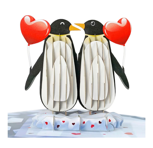 CUTPOPUP Penguin Couple Pop Up Anniversary Cards, 3D Happy Valentines ...