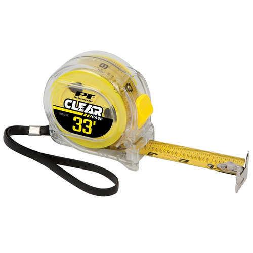33' Clear Tape Measure, 33 feet, 1" wide, Heavy Duty, by Performance ...