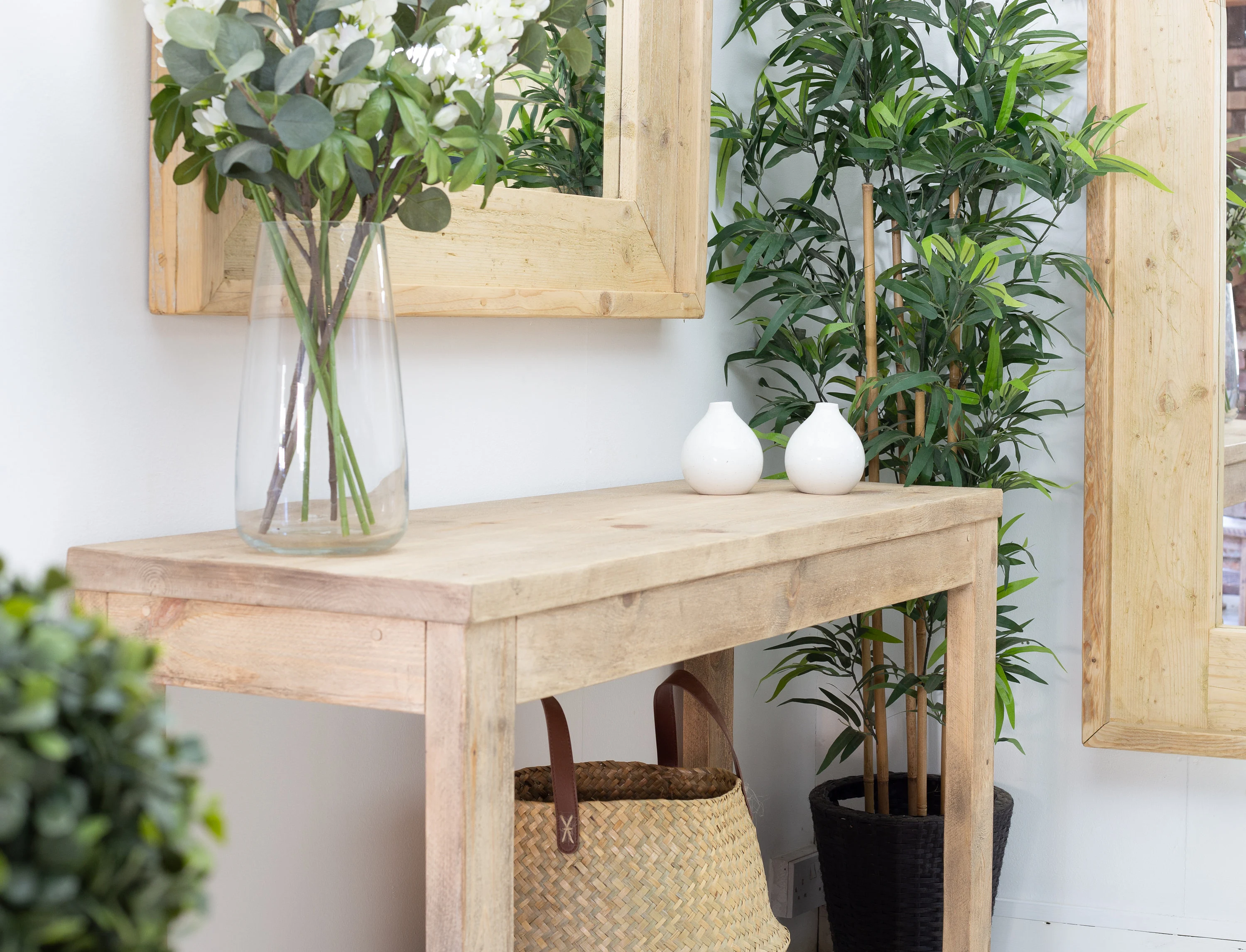 Rustic Solid Wood Console Table | Handmade Farmhouse Entryway ...