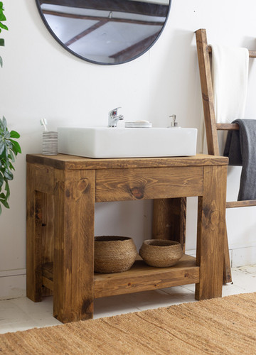 Rustic Bathroom Vanity Unit | Handmade Solid Wood Sink Unit | Custom ...