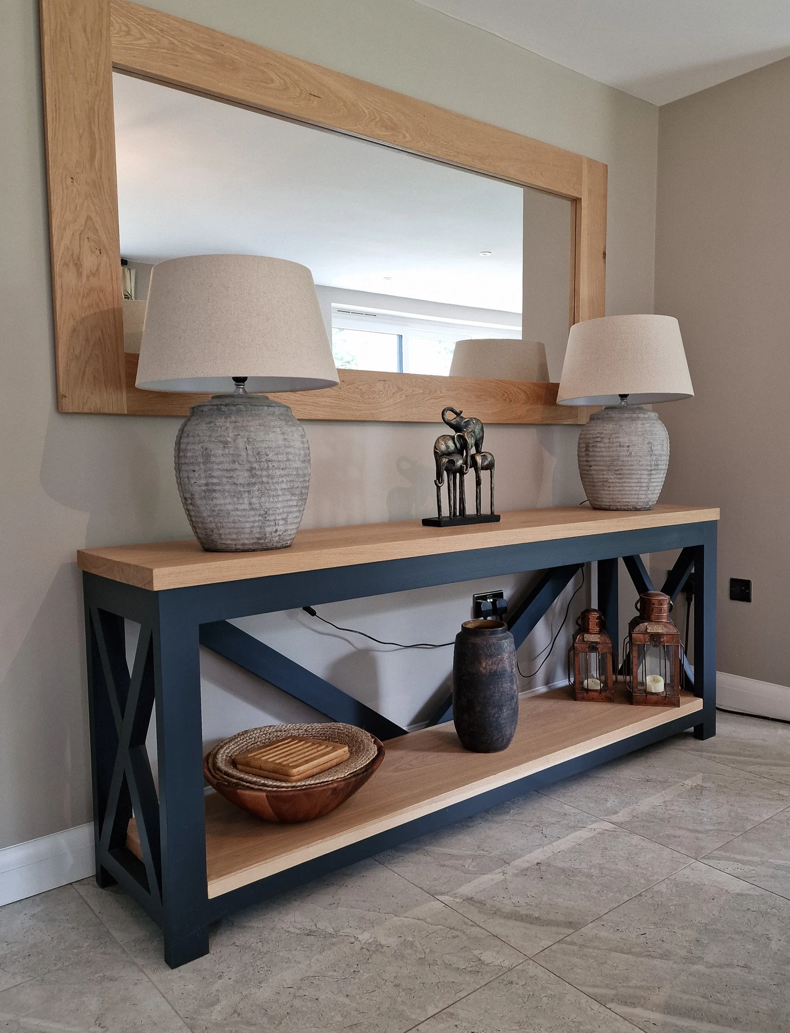 Solid Oak Console Table | Custom Entrance Table | Handmade Furniture