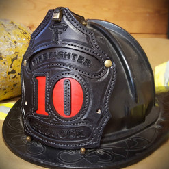 Black Smoke Shields: Custom leather fire helmet shields and Apparel