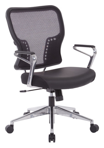 Air Grid® Bk & Bonded Lthr Seat Cha | Desks Incorporated