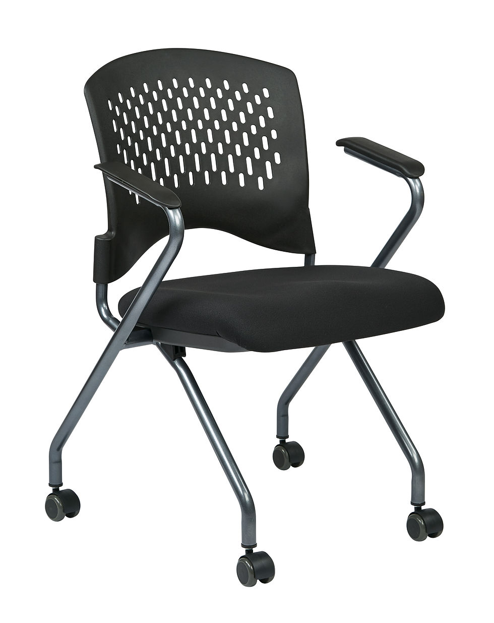 Deluxe Folding Chair with Ventilated Plastic Wrap Around Back | Desks ...