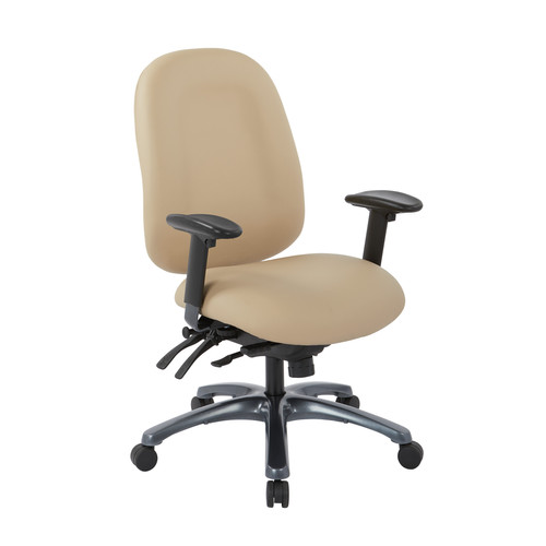 Multi-Function High Back Chair with Seat Slider and Titanium Finish ...