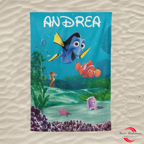 Telo mare in microfibra "NEMO" personalizzabilecon nome | Emporio Print ...