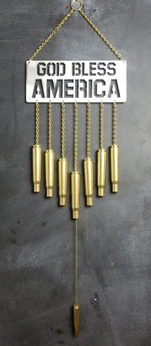 BULLET WIND CHIME .50 BMG GOD BLESS AMERICA | thebulletstudio