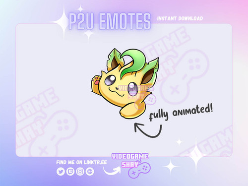 Leafeon Bongo Tap Animated Emotes | VideoGame Shay