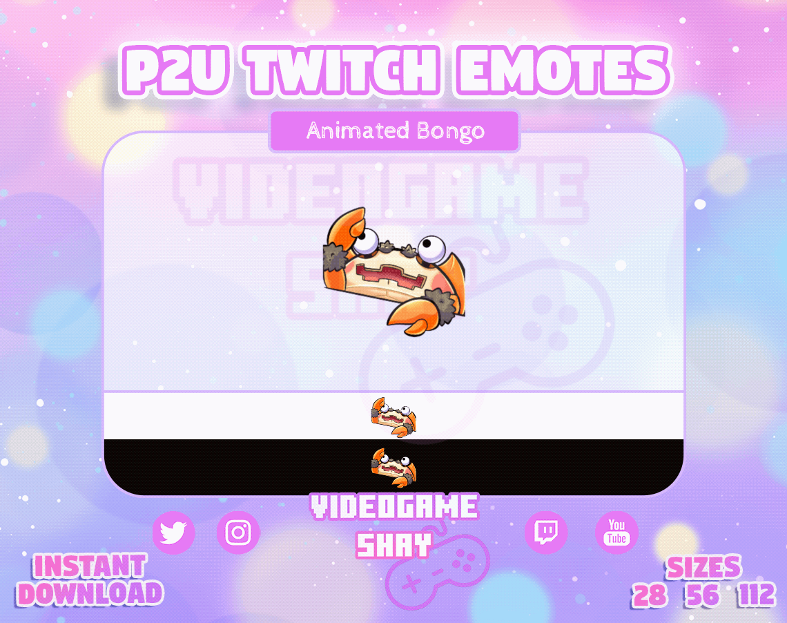 Klawf Bongo Animated Emote - Pokemon Emotes for Twitch | VideoGame Shay